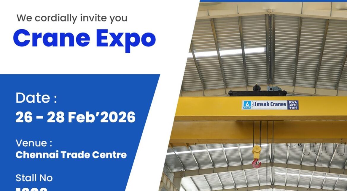 Crane Expo 2026 Chennai | AMSAK CRANES Stall 1203 | Amsak Cranes ...